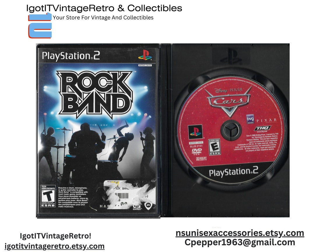 Rock Band Playstation 2 Game and Disney PIXAR Cars (playstation 2 PS2 ...