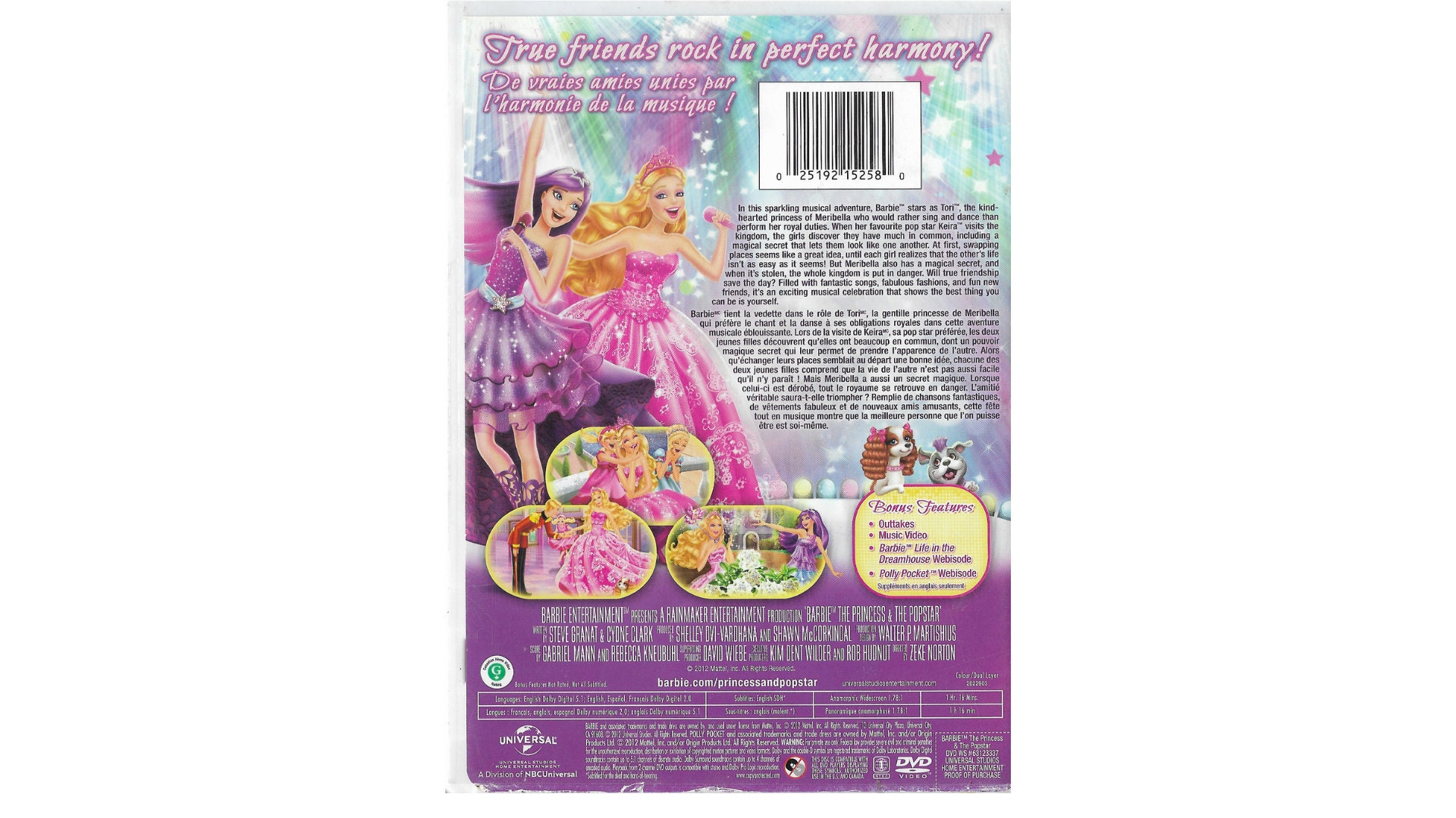 Barbie Dvds A Mermaid Tale, Princess & Popstar, A Peerfect Christmas ...