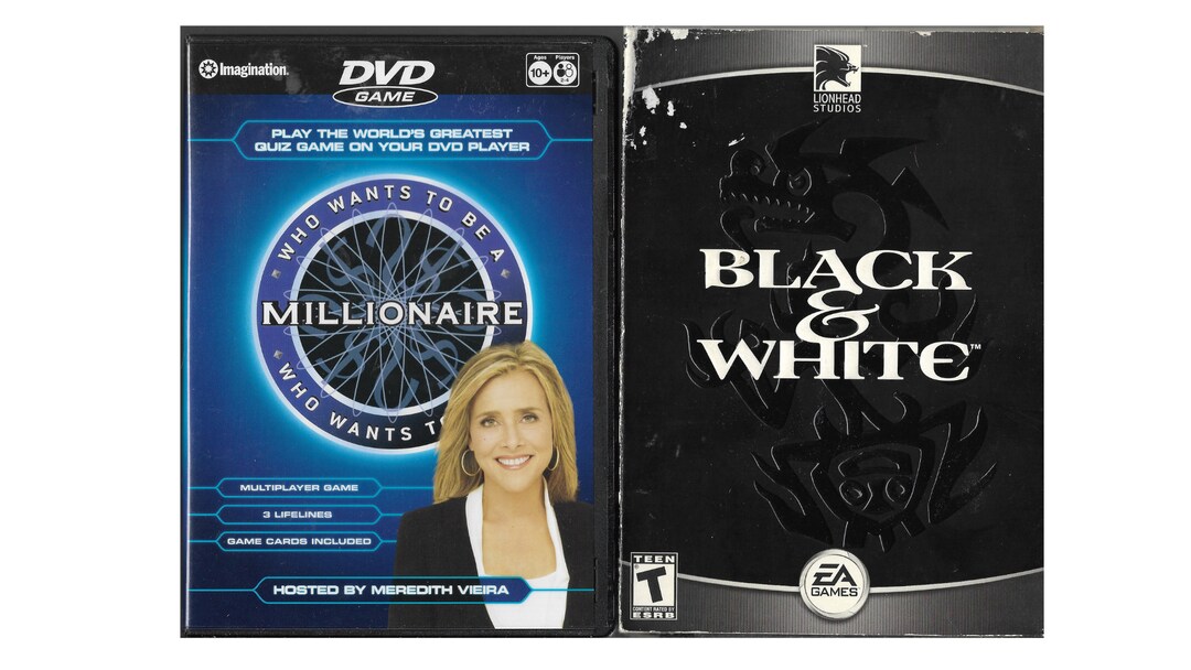 EA Computer Game Black & White VG and Millionaire DVD Game Bundle - Etsy