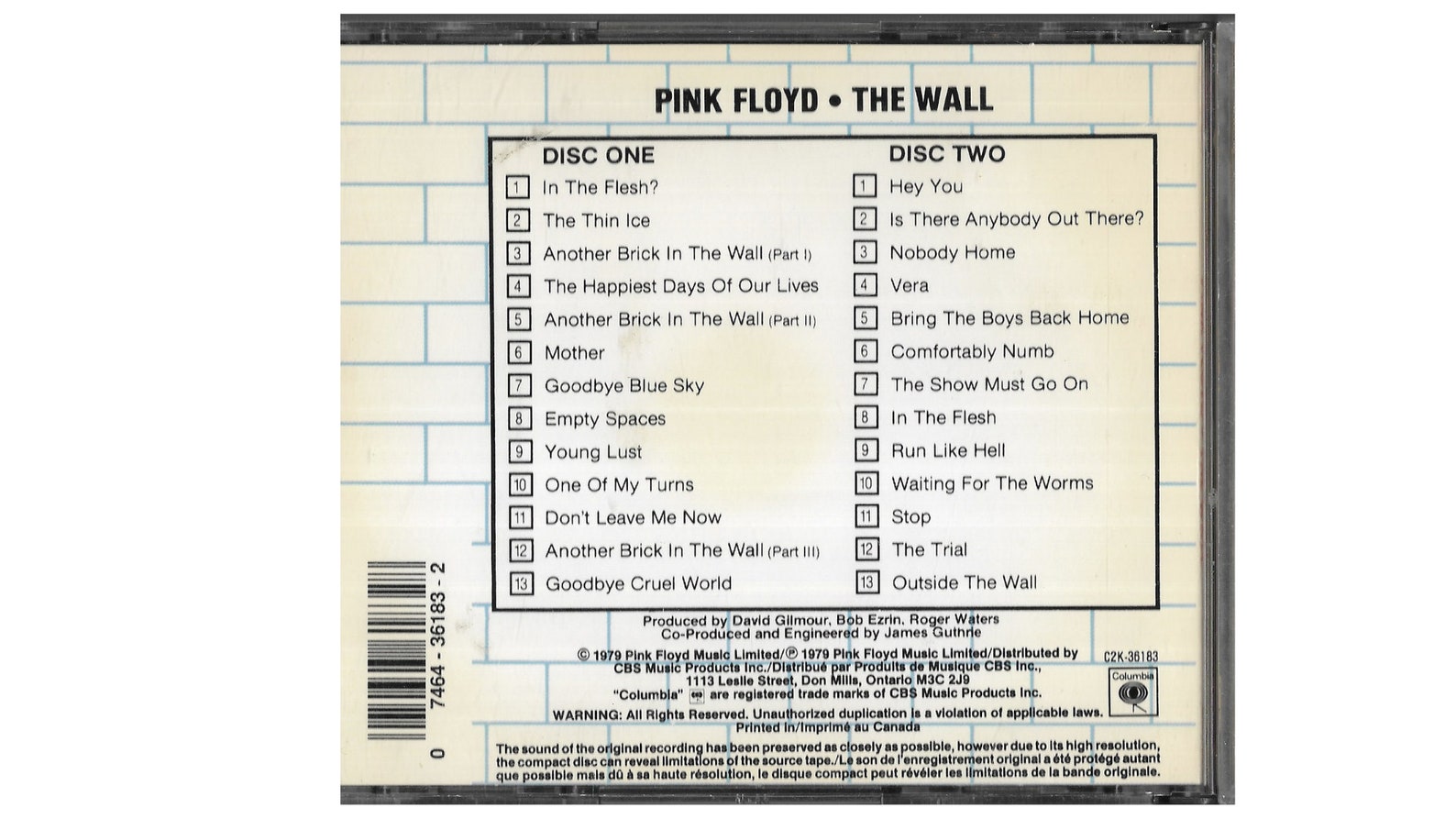 PINK FLOYD Live Delicate , Pink Floyd the Wall Cds - Etsy