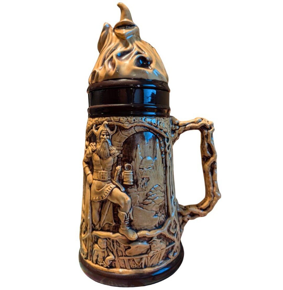 Large Gothic Gargoyle Beer Stein – Spanish Style Ceramic Mug – Medieval ...
