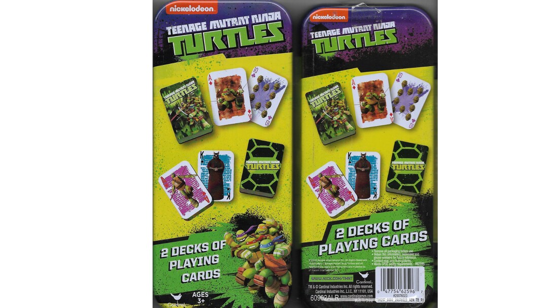 Nickelodeon TMNT- 2 Decks of Playing Cards W/ Tin Year 2015 - Etsy
