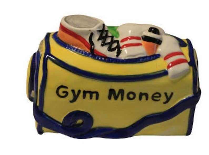 Goods Gallery Gym Money Gym Bag Bank Ceramic Vintage - Etsy