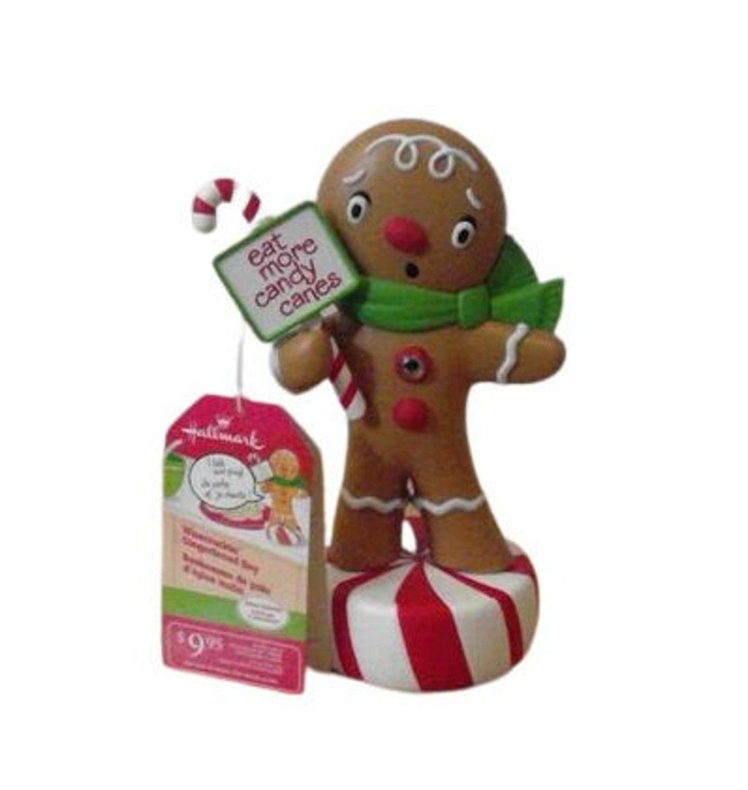 Hallmark 2011 Wisecrackin' Gingerbread Boy Eat More Candy Canes Talking ...