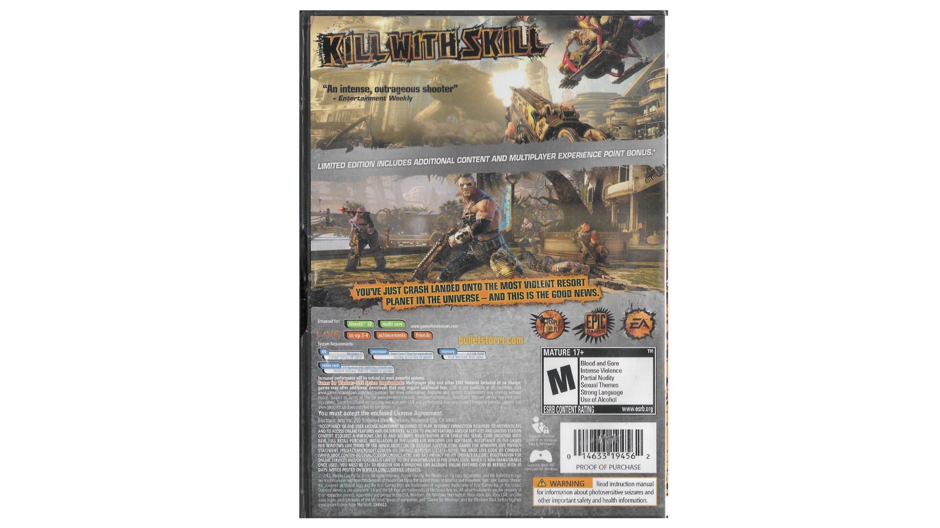 Wolfenstein Game 2009 PC DVD Game and Bulletstorm Limited Edition New ...