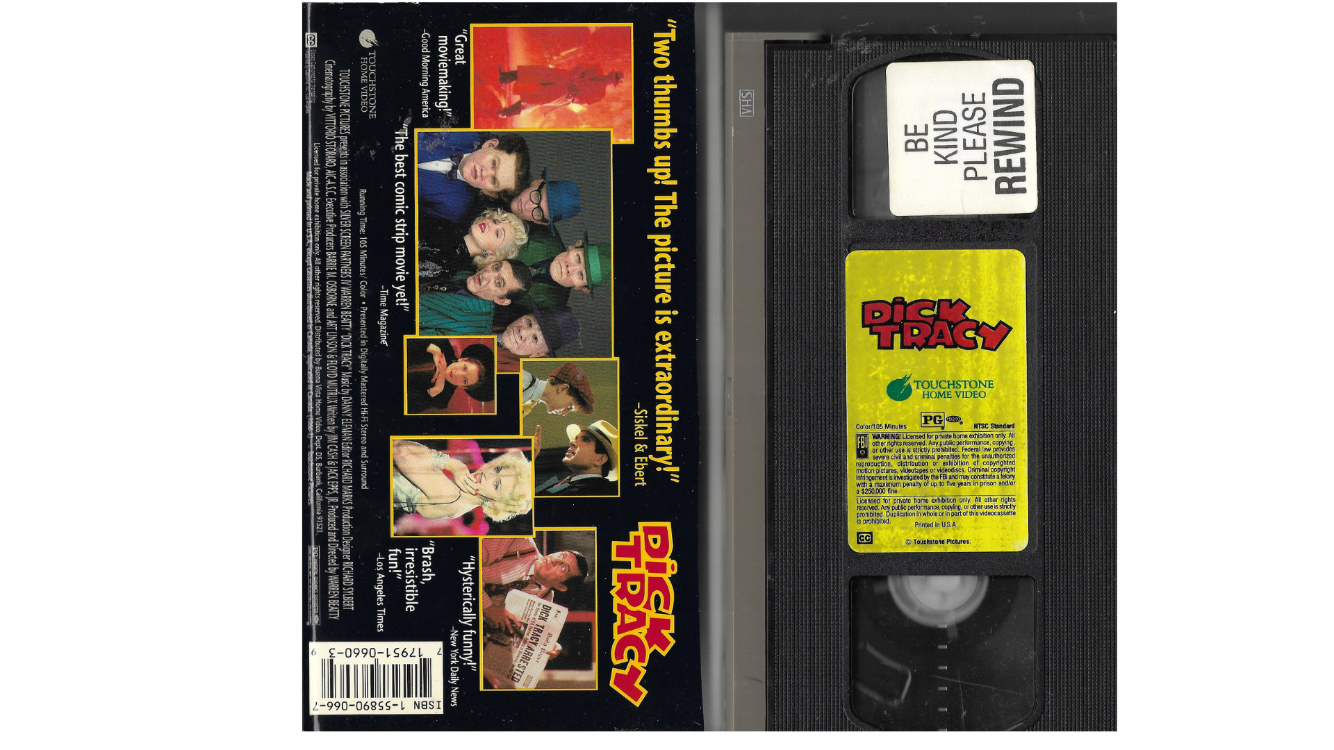 Dick Tracy VHS Touchstone Home Video Vtg 1990 Warren Beatty Madonna VHS - Etsy