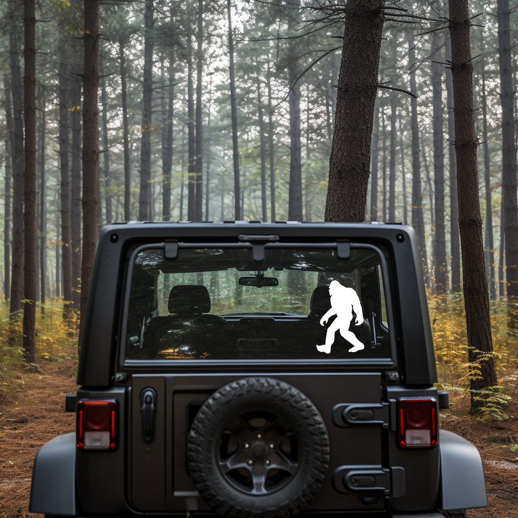 Sasquatch Bigfoot Silhouette Decal, Sasquatch Walking for Jeep, Outdoor ...