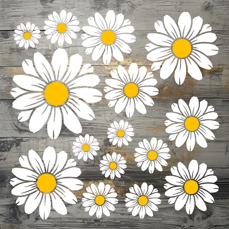 Daisy Wall Decals - Etsy