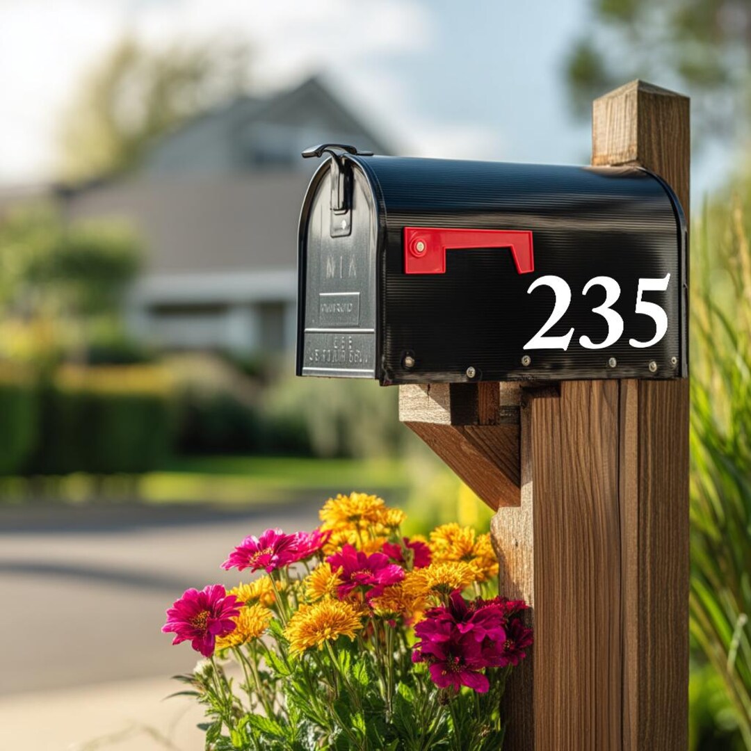 Mailbox Address Number Vinyl Decal | HOA Approved Mailbox Decals ...