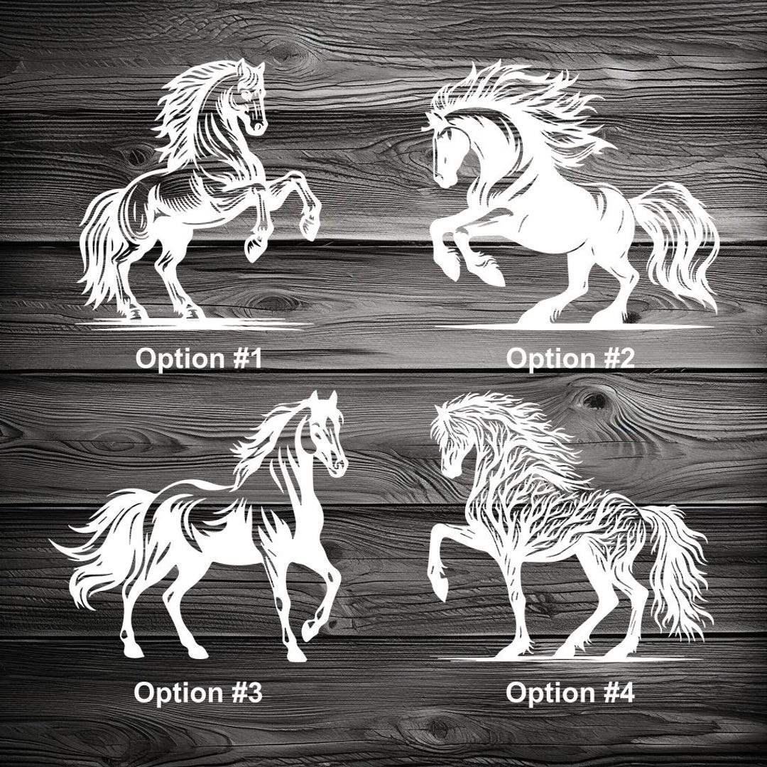 Galloping Horse Equestrian Car Bumper Vinyl Decal | Horseback Decal ...