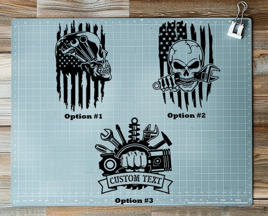 Mechanic Skull Vinyl Decal, Mechanic Tools, Custom Car Decal, Decal for ...