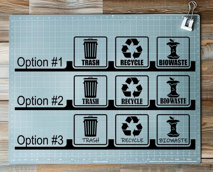 Trash, Recycling, Biowaste Decals | Waste Bin Labels, Recycle, Organics ...