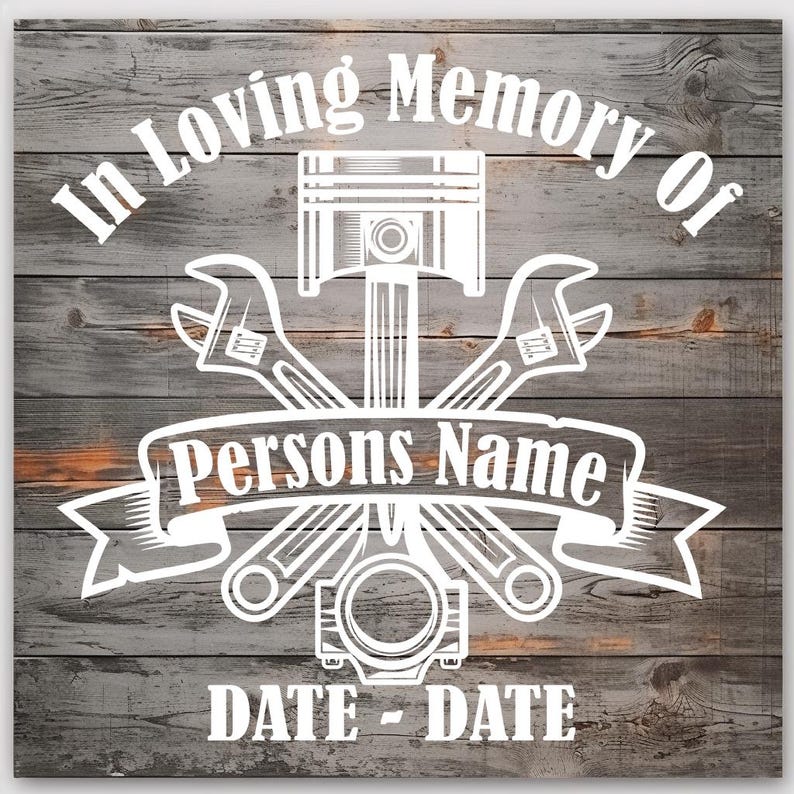 Mechanic Memorial Vinyl Decal: in Loving Memory Tribute Sticker - Etsy