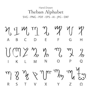 Theban Alphabet Svg Pagan Alphabet Svg Witch's Alphabet - Etsy Canada