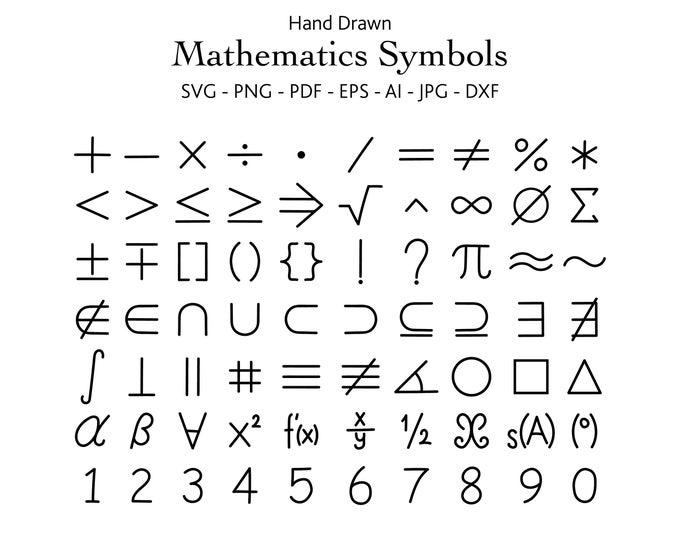 Math Symbols Svg Bundle Mathematics Symbols Png - Etsy
