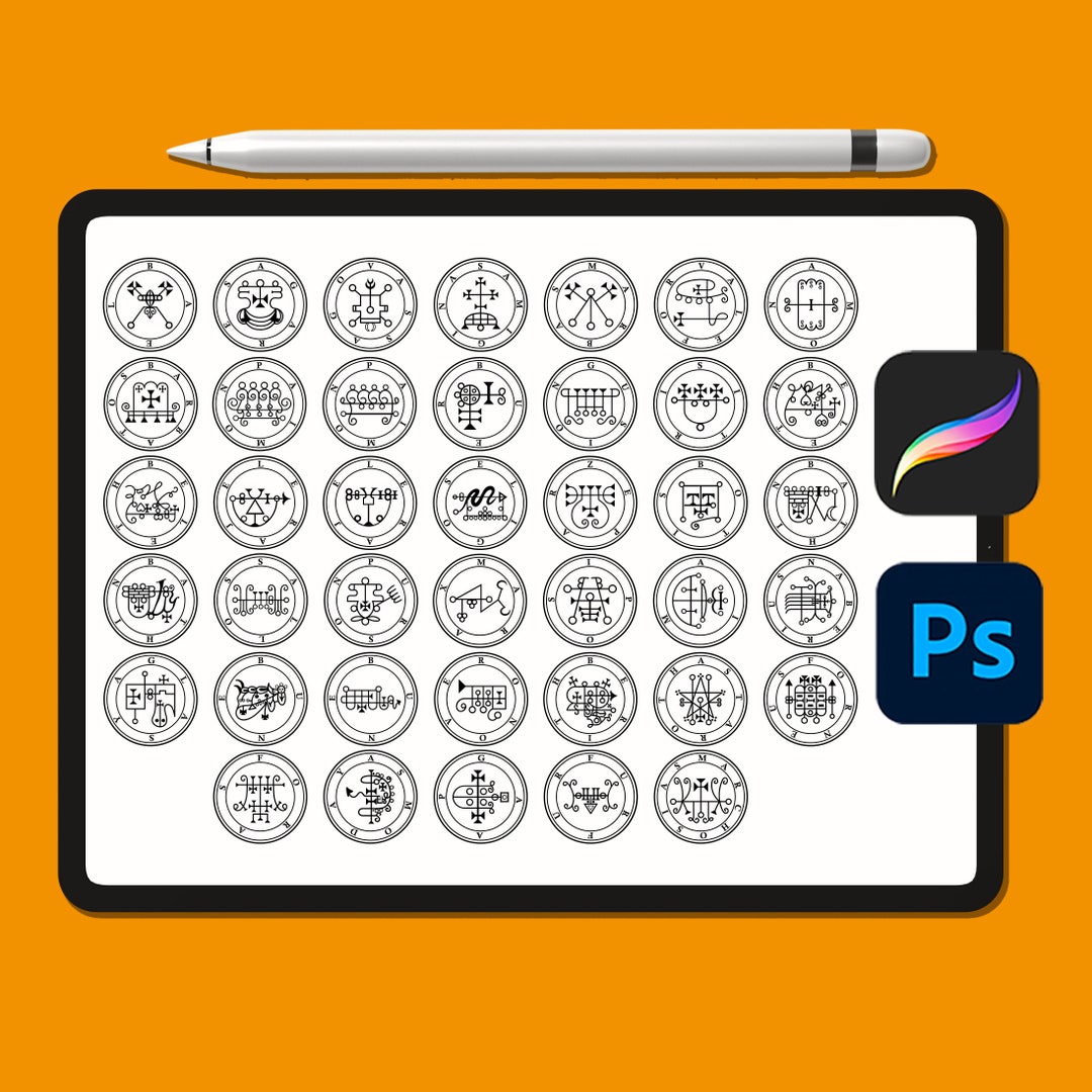 Procreate Demons of Ars Goetia Brushes Part 1, Magic Amulet Stamps ...