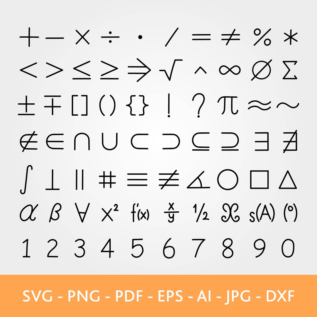 Math Symbols Svg Bundle Mathematics Symbols Png - Etsy