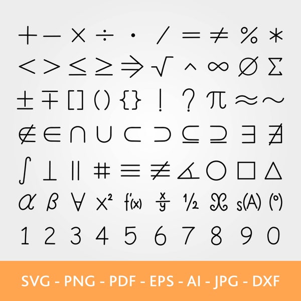 Mathematical Symbols - Etsy