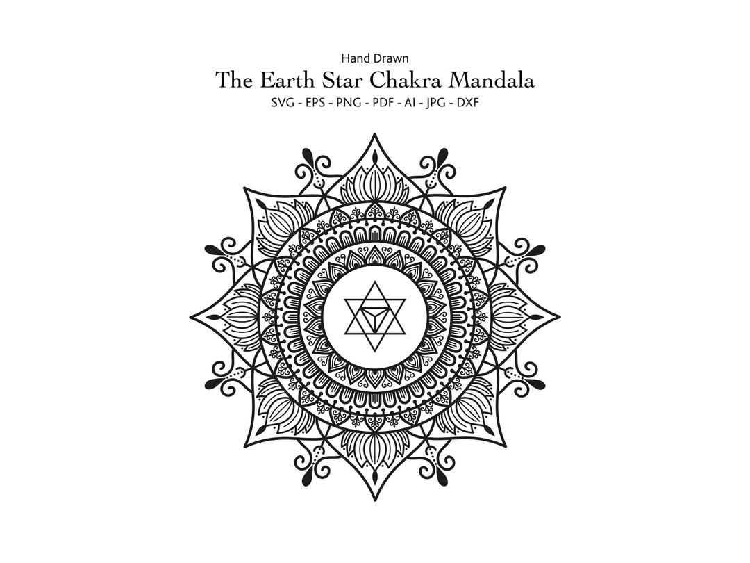 Earth Star Chakra Mandala Chakra Svg Hand Drawn - Etsy