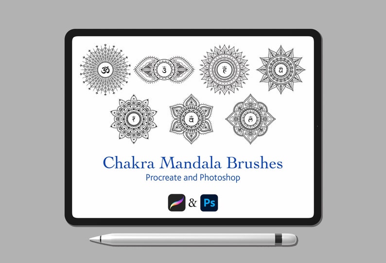 Procreate Chakra Mandala Brushes Custom Design Hand Drawn - Etsy