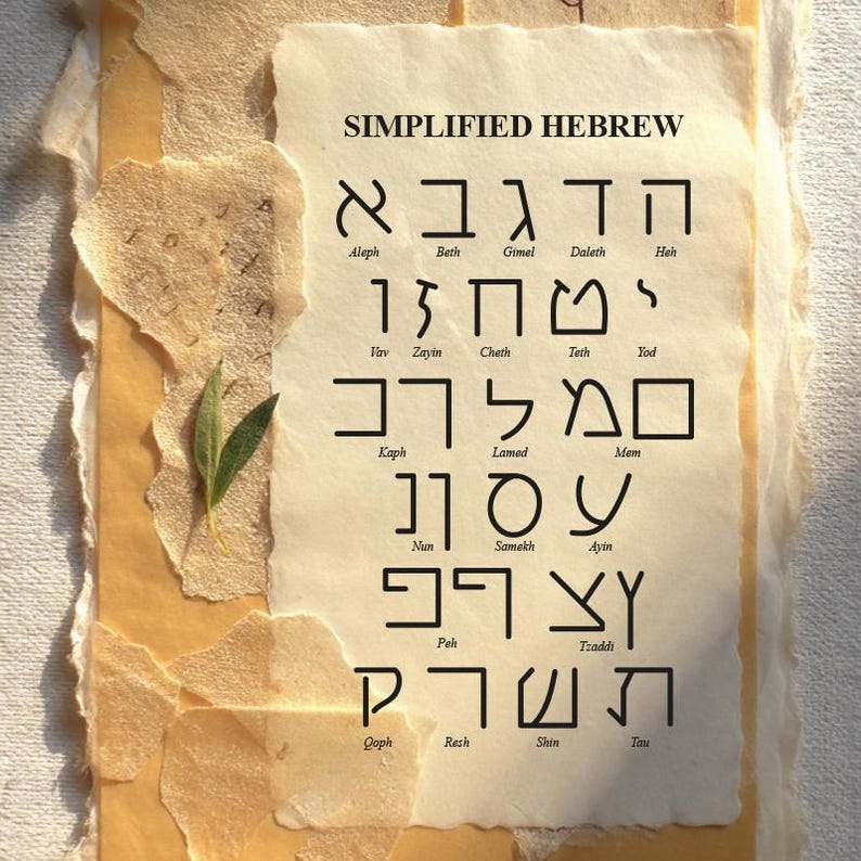 Hebrew Alphabet Alphabet Vector Letter Set — NOT a Font (no TTF/OTF ...