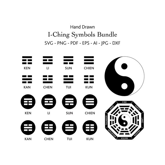 I-ching Simboli Svg Bundle Yin Yang Svg Clip Art - Etsy Italia