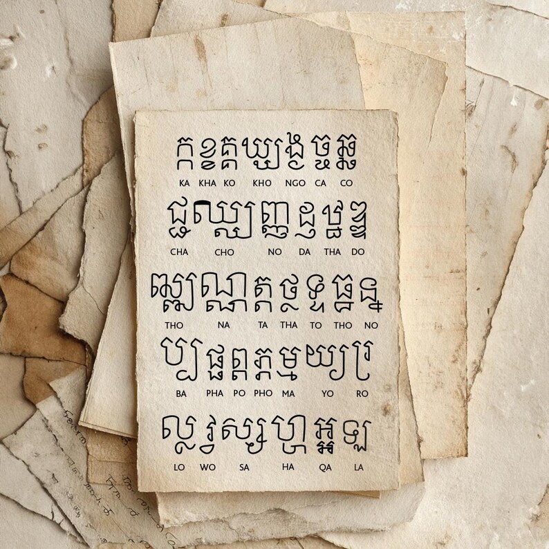 Khmer Alphabet Vector Letter Set — NOT a Font (No TTF/OTF) (Digital ...