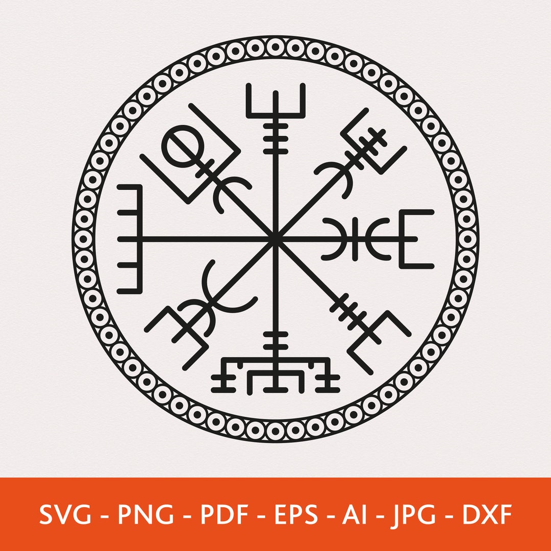 Vegvisir Svg, Icelandic Magical Stave Vector, Norse Symbol, Viking ...