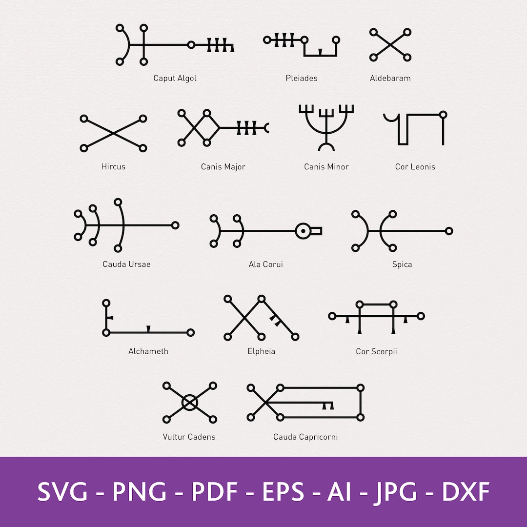 Behenian Fixed Stars Symbol SVG Bundle: Magical Fixed Star Sigils ...