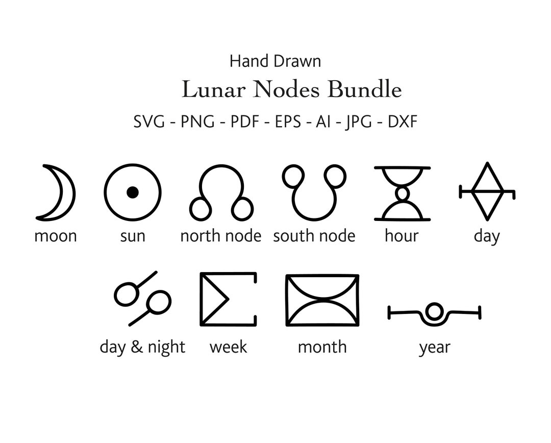 Lunar Nodes Bundle Svg North Node Png South Node Dxf - Etsy