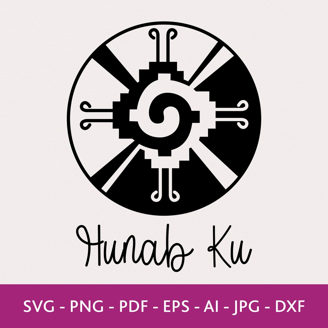 Hunab Ku Symbol Svg, Clipart Files, Aztek Symbol, Wall Art Print, Mayan ...