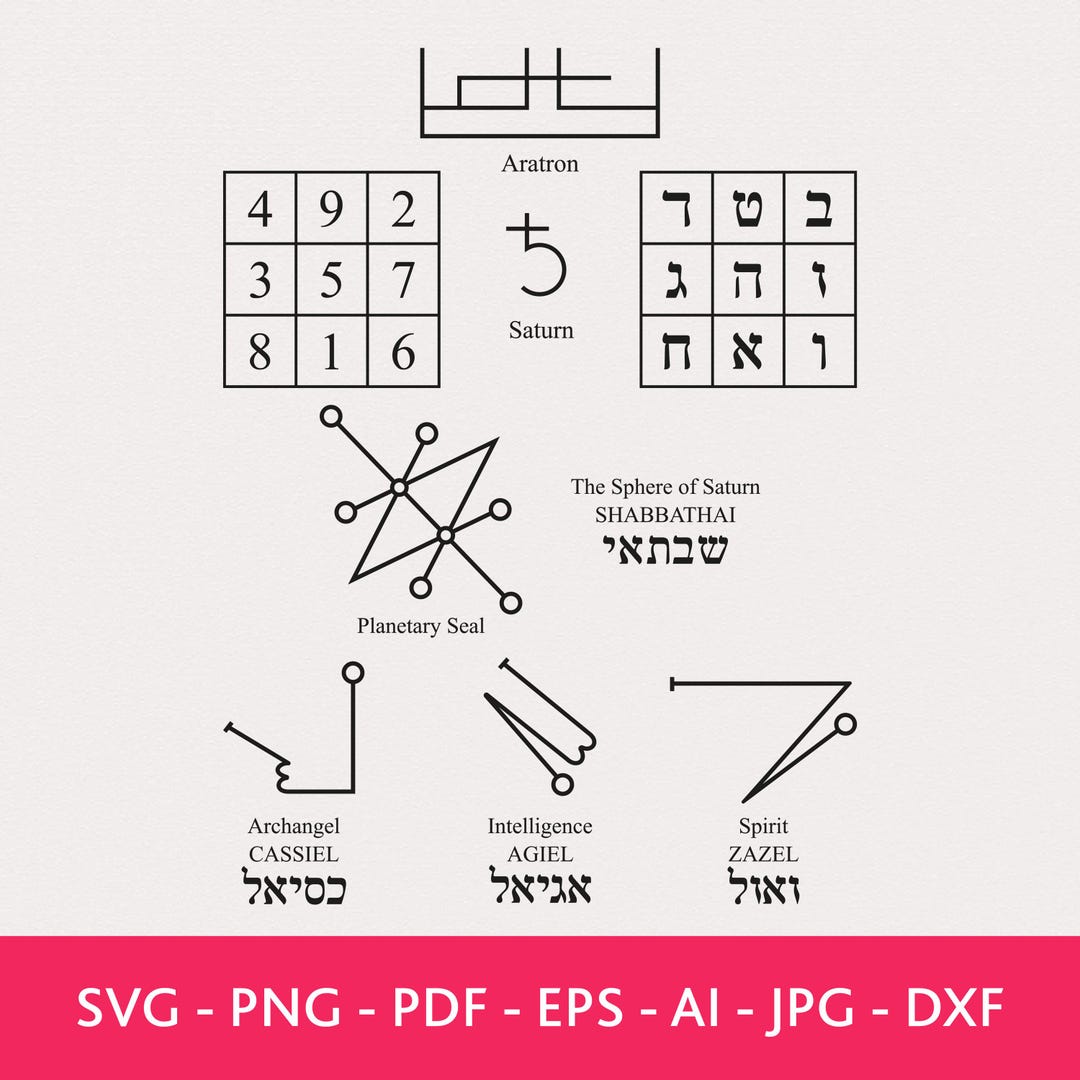 Sigils of Saturn SVG: Planetary Sigil, Archangel, Spirit (digital ...