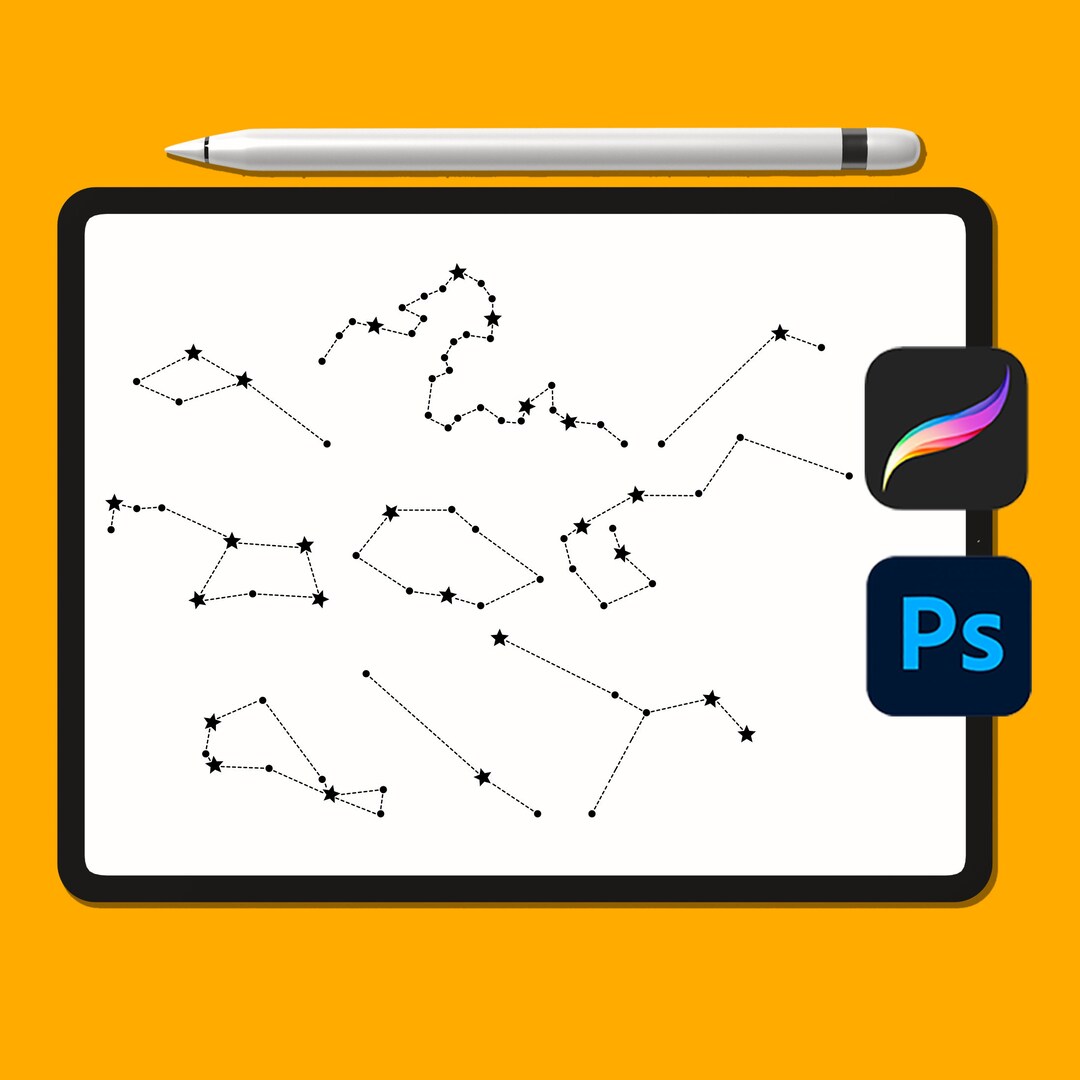 Heavenly Waters Constellations Procreate Brushes, Procreate Stamps, Photoshop Brushes - Etsy