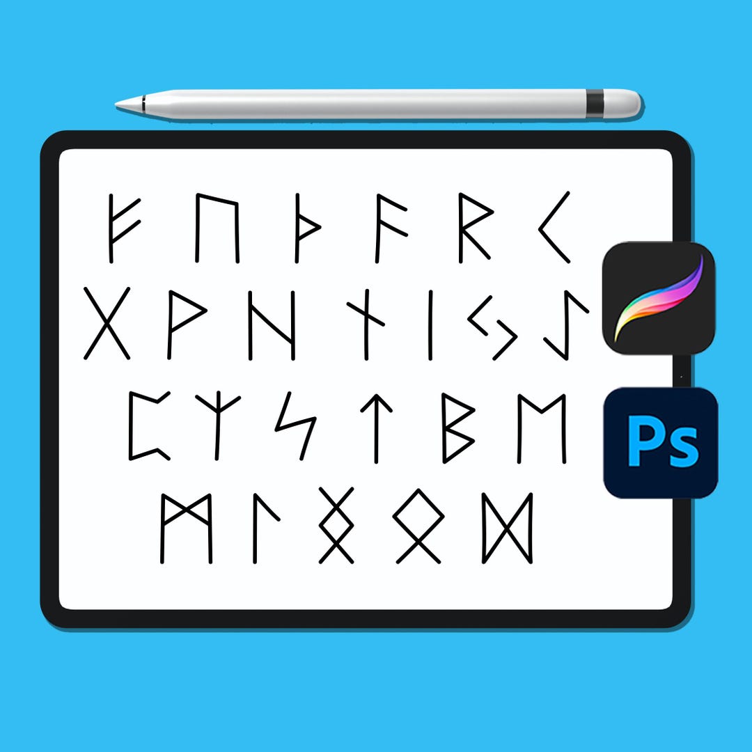 Procreate Brushes Runes Symbol, Elder Futhark Runes, Photoshop Brushes ...