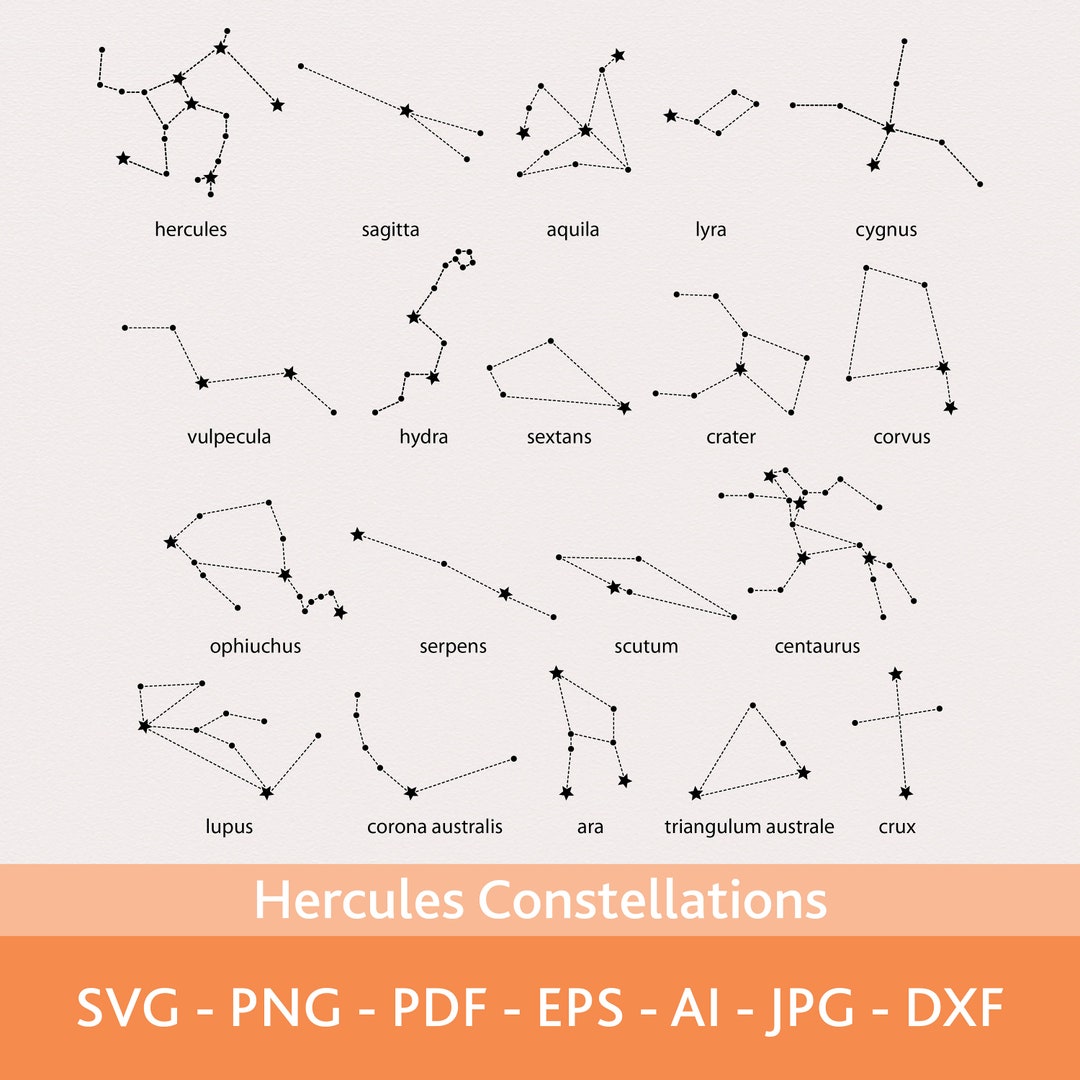 Hercules Constellations Svg Bundle, Astrology Symbol, Hercules Family ...