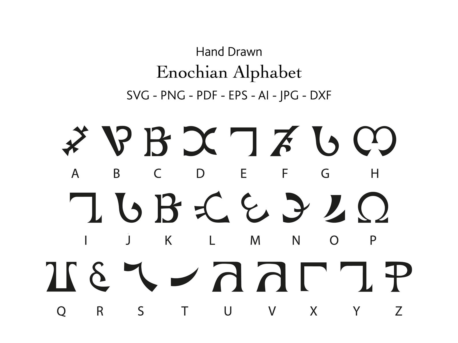 Enochian Alphabet Svg Pagan Alphabet Svg Witch's - Etsy Canada