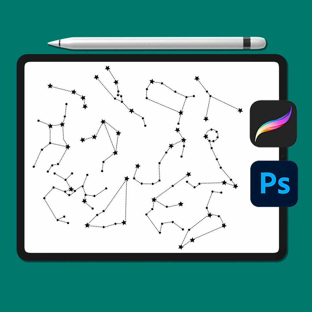 Zodiac Constellation Brushes: Procreate & Photoshop Stamps (digital Download) - Etsy