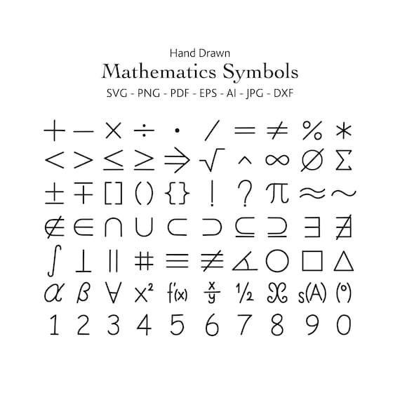 Math Symbols Svg Bundle Mathematics Symbols Png | Etsy UK