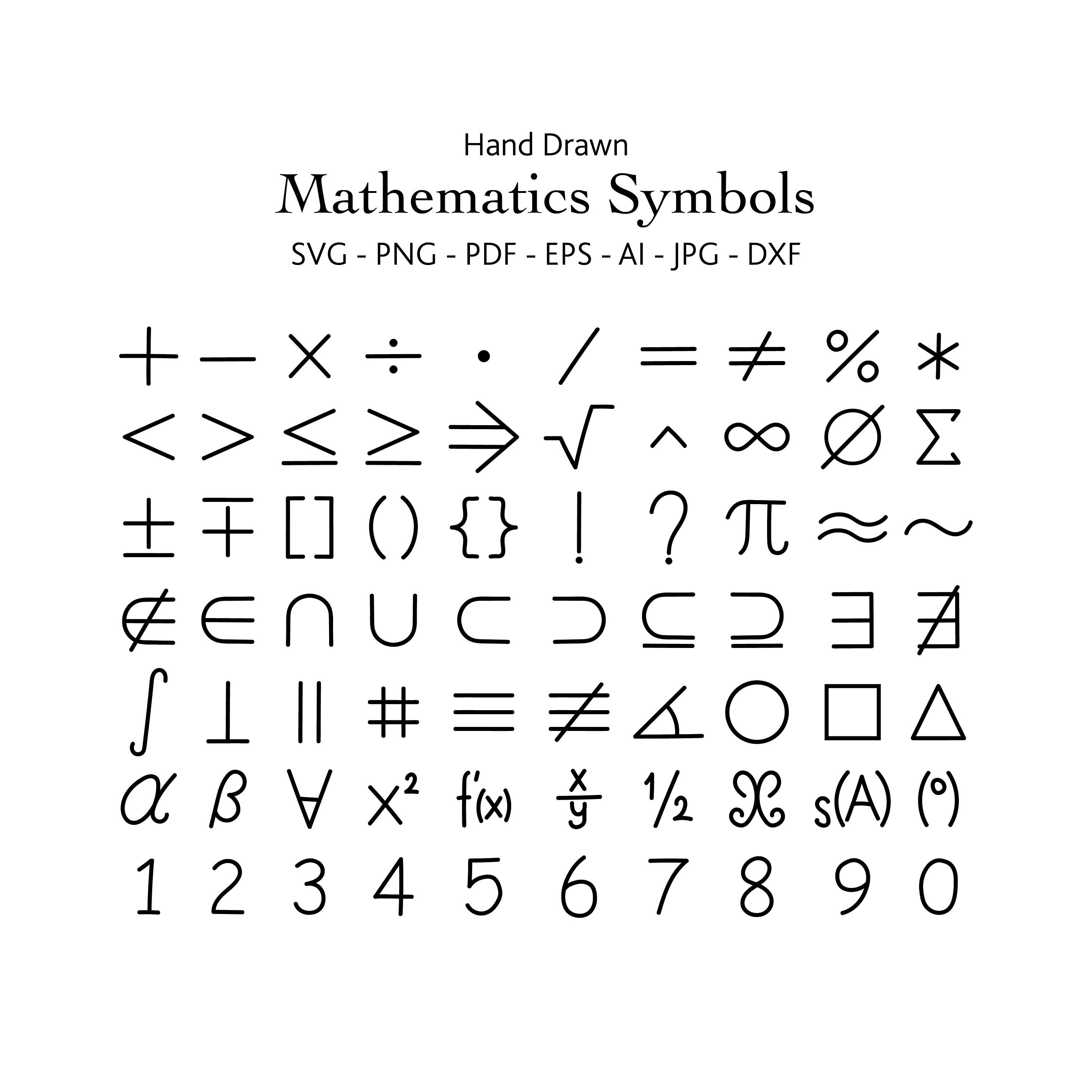 Math Symbols Svg Bundle Mathematics Symbols Png - Etsy