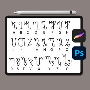 Theban Alphabet Procreate Brushes, Pagan Alphabet Stamps, Witch's ...