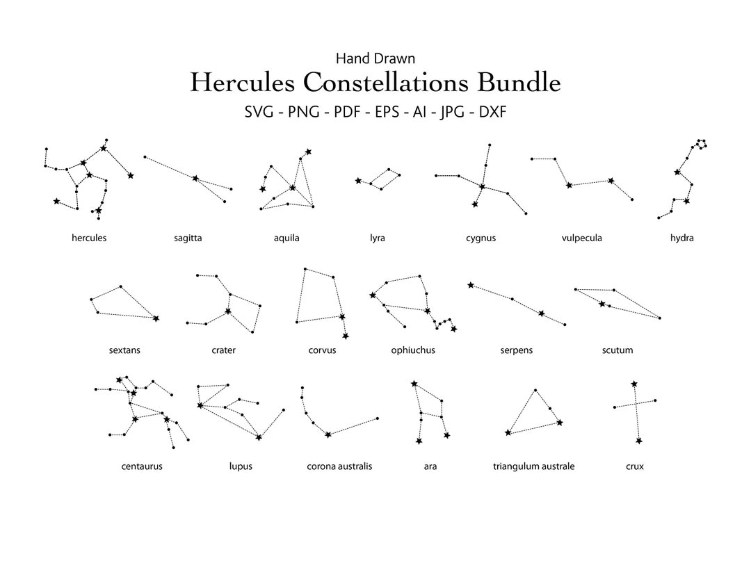 Hercules Constellations Svg Bundle Astrology Symbol Hercules - Etsy