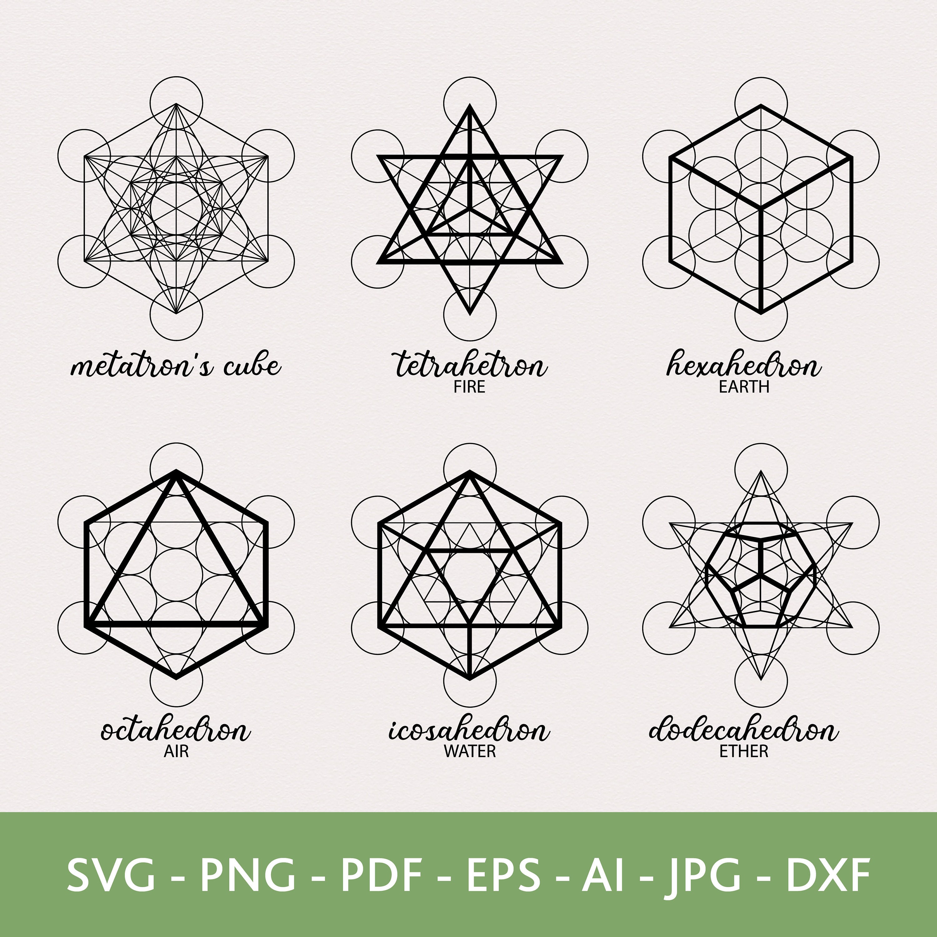 Metatron's Cube Svg Bundle Tetrahetron Png Hexahetron - Etsy Canada
