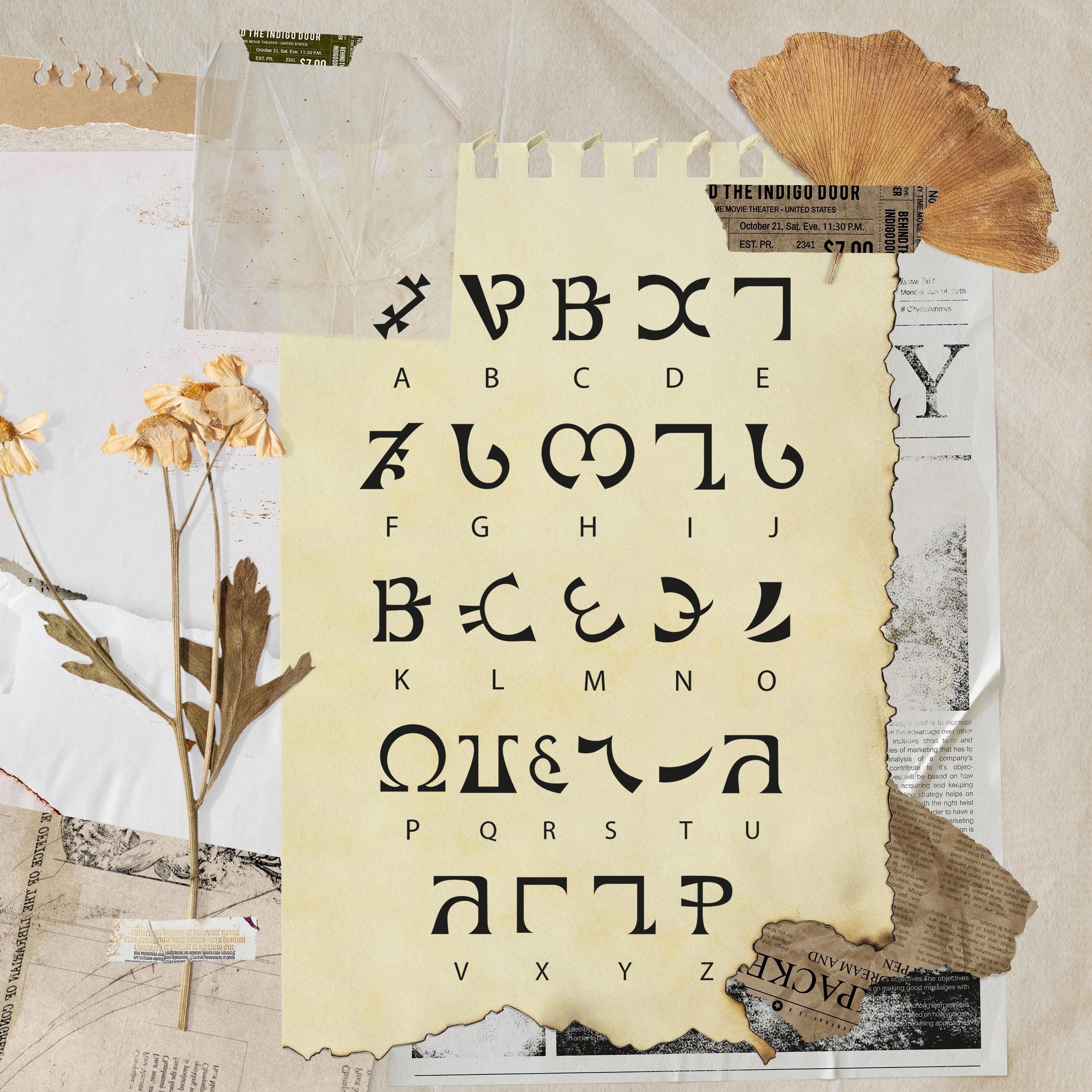 Enochian Alphabet Alphabet Vector Letter Set — NOT a Font (no TTF/OTF ...