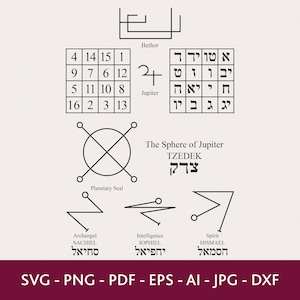 Sigils of Jupiter SVG, Planetary Sigil SVG, the Qamea SVG, Sigil of the ...