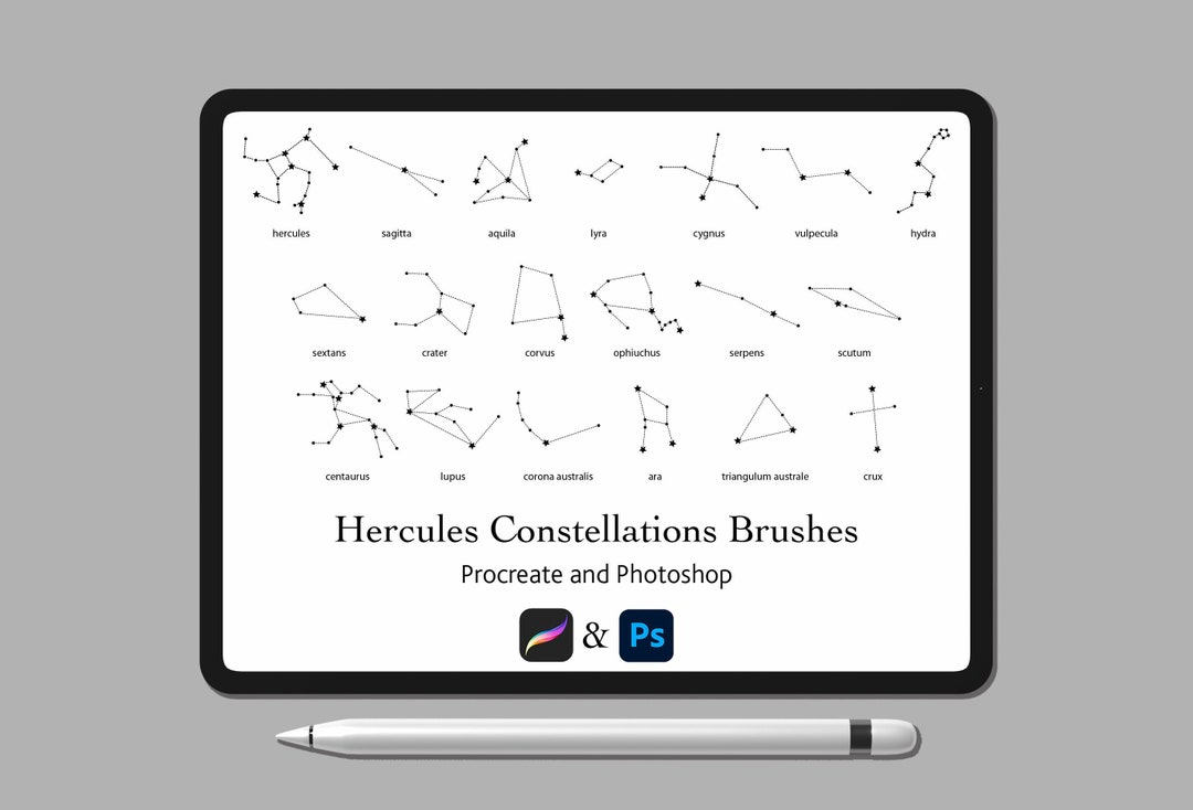 Hercules Constellations Procreate Brushes Procreate Stamps - Etsy