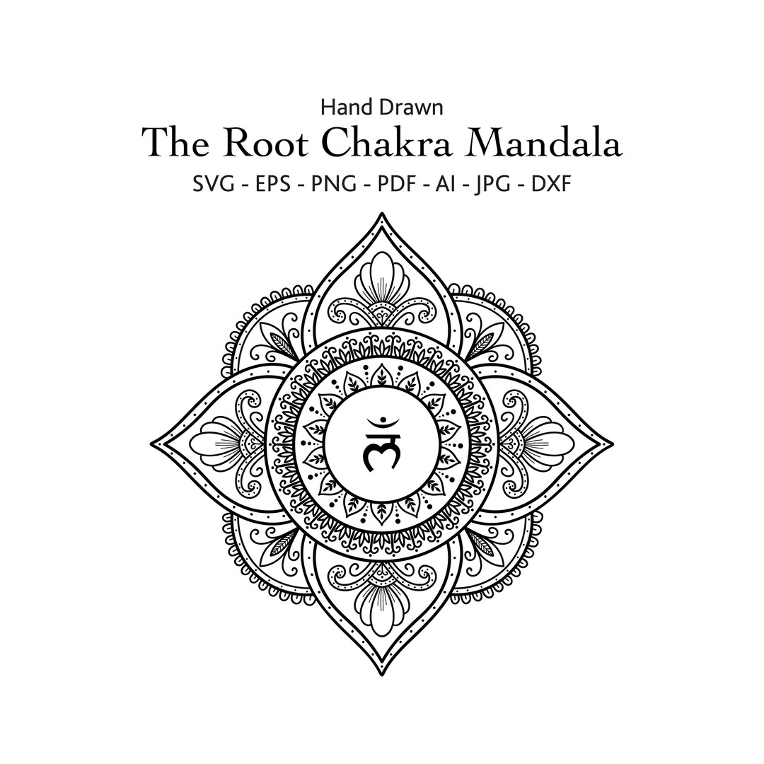 Chakra SVG De Wortel Chakra Mandala Hand getekend Chakra - Etsy Nederland