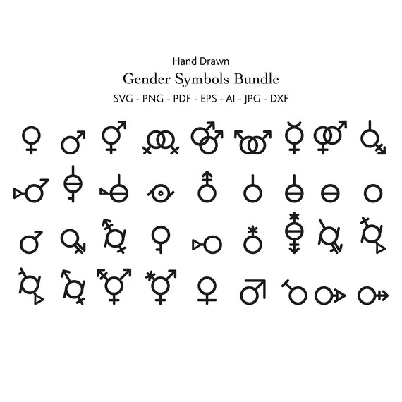 Gender Symbols Bundle Svg Transgender Pride LGTB Svg - Etsy