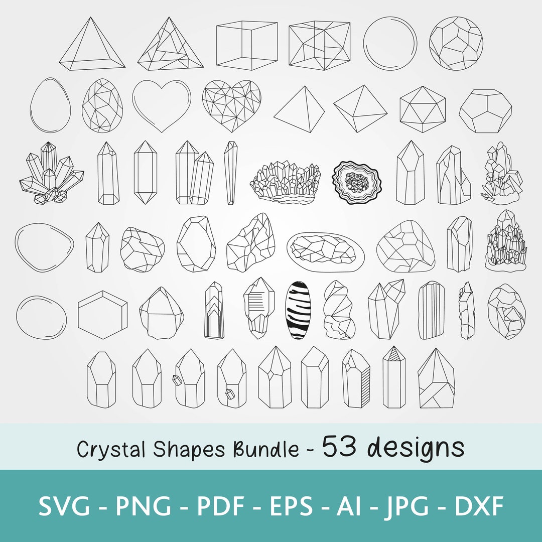 Crystal Shape SVG Bundle Gemstone Svg Crystal Cluster SVG - Etsy Canada