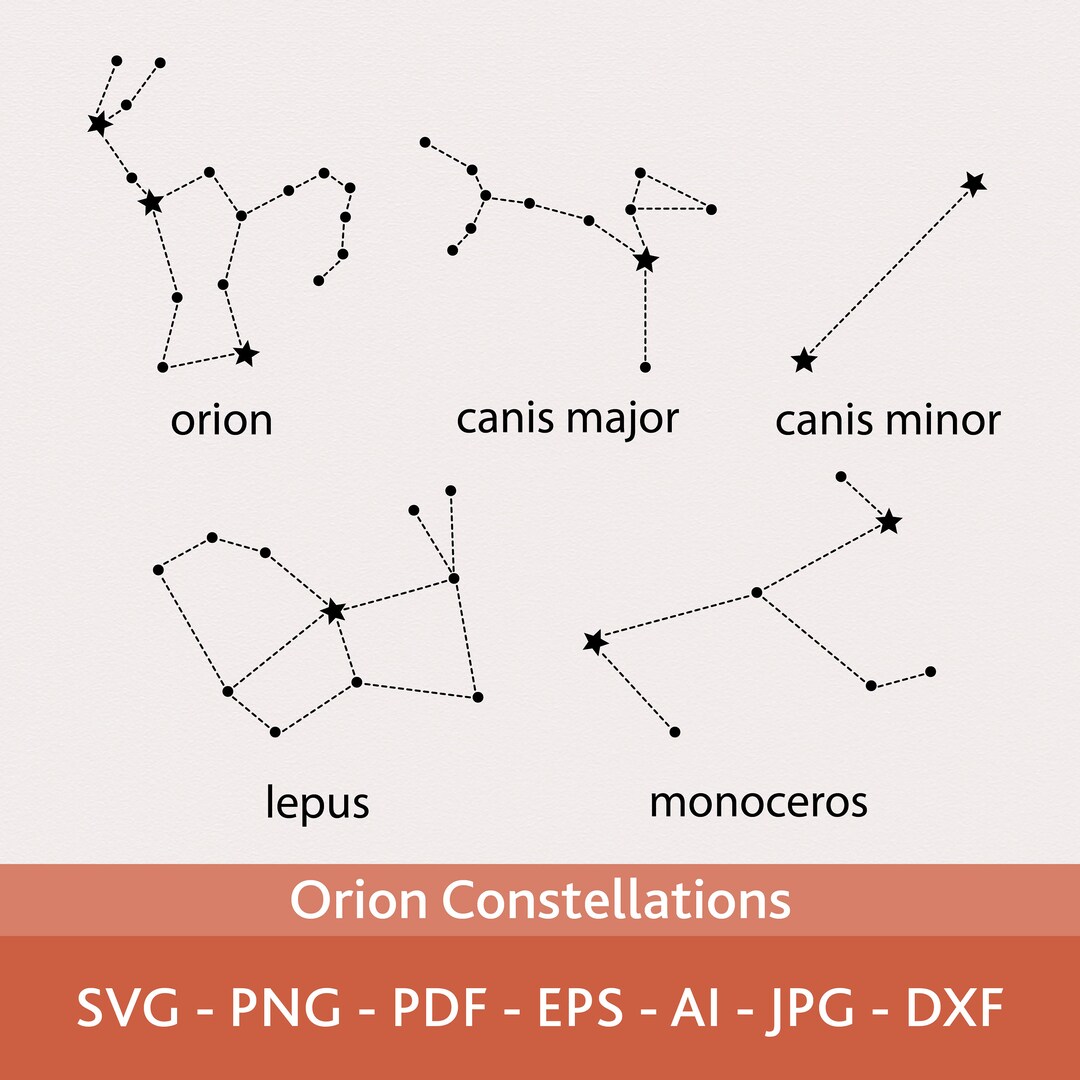 Orion Constellations Svg Bundle, Astrology Symbol, Orion Family, DXF ...