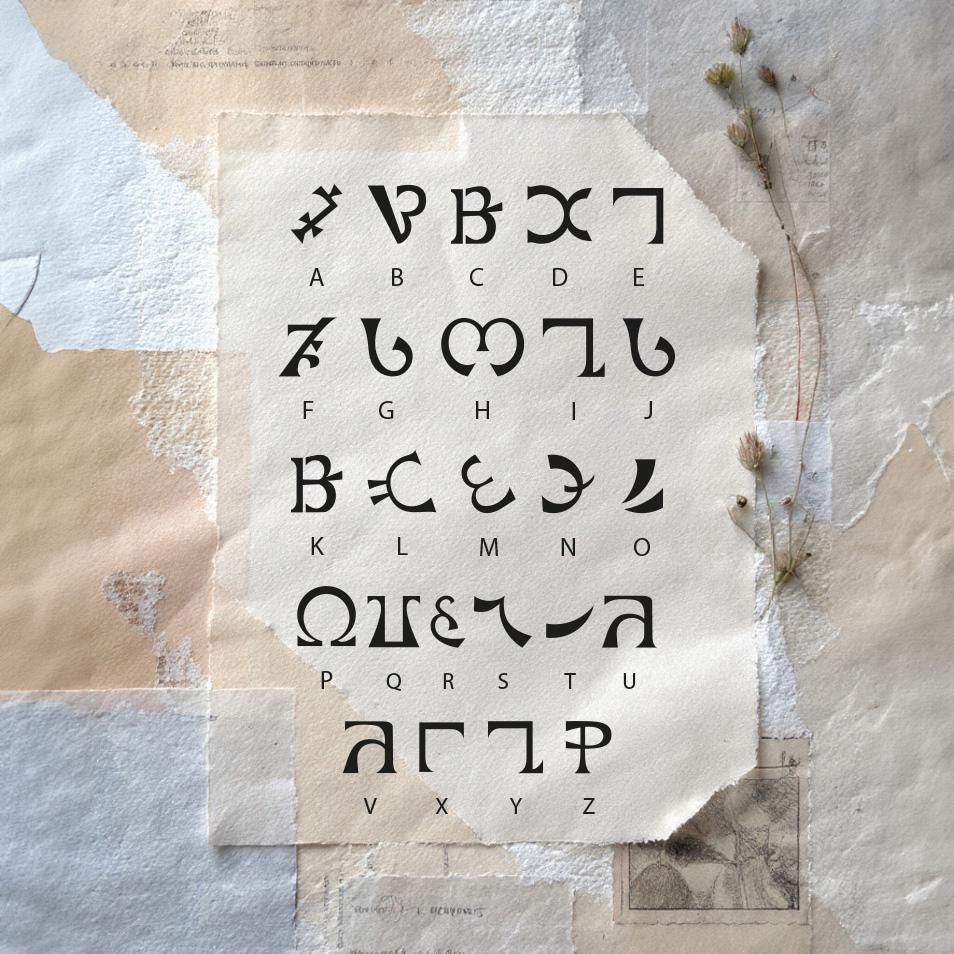 Enochian Alphabet Alphabet Vector Letter Set — NOT a Font (no TTF/OTF ...